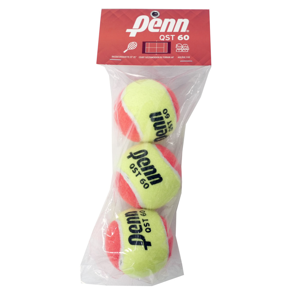 Penn QST 60 Quick Start Orange Felt Junior Tennis Balls 3-Pack ...