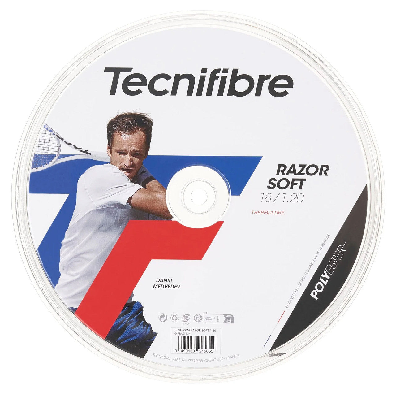 Tecnifibre Razor Soft 18/1.20 Tennis String Reel (Dark Grey ...
